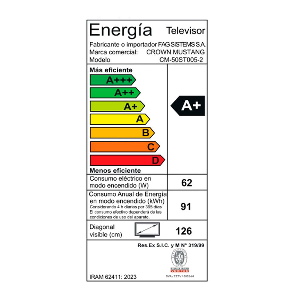 SMART QLED ANDROID TV CROWN MUSTANG 50" PULGADAS 4K UHD CM-50ST005-2Q ...